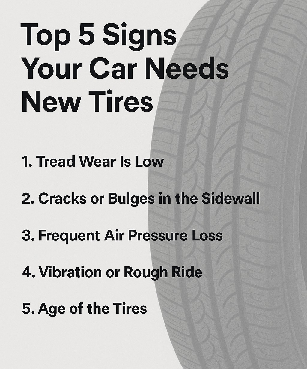 Top 5 Signs Your Car Needs New Tires | S&S Tire